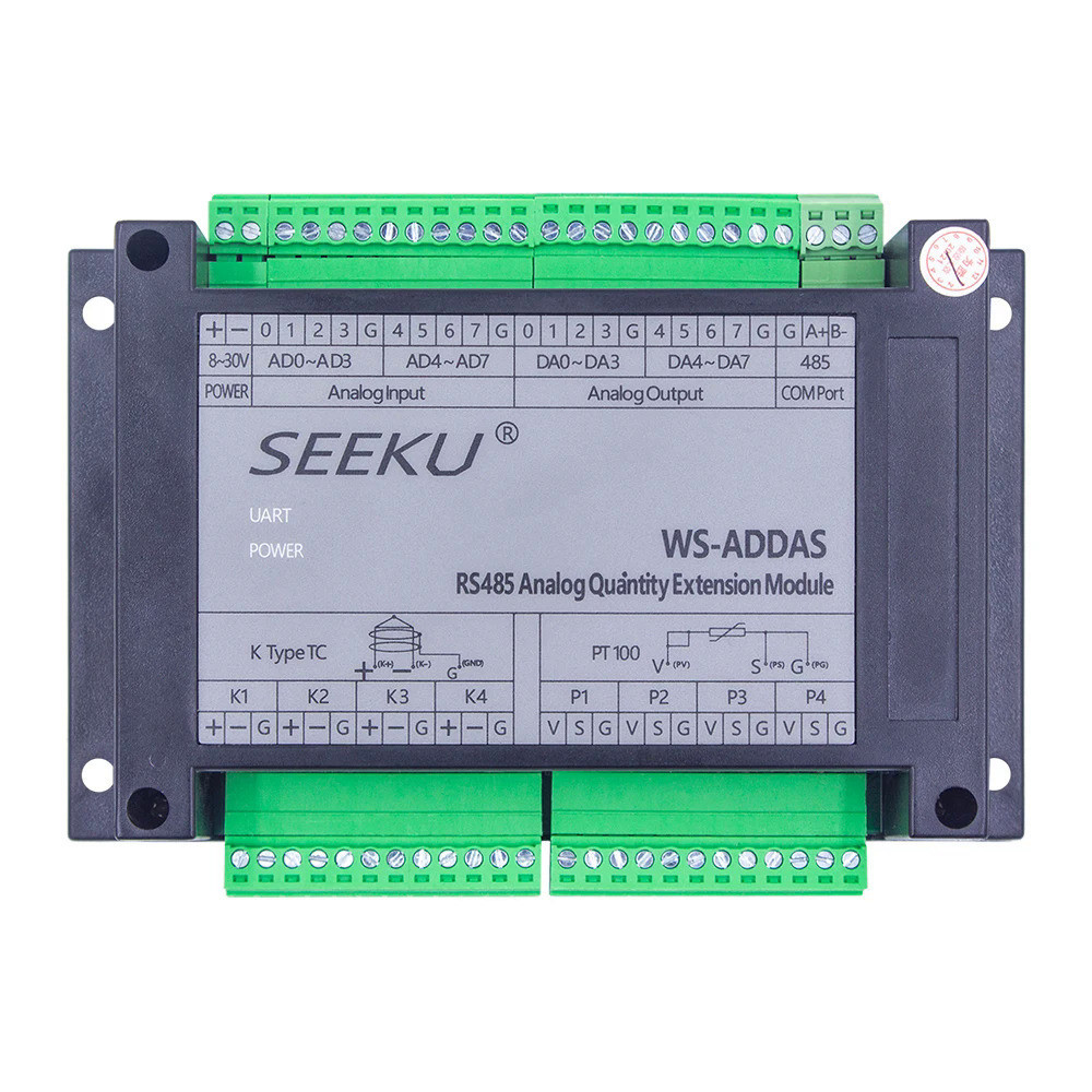 ☆SeekU WS-ADDAS 32 RS485 Modbus-RTU 0-10V Analog in out PT100 resistor K thermocouple Expansion ...