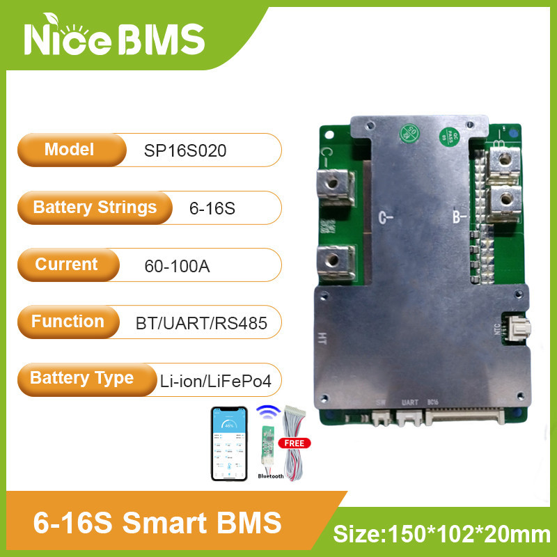 JBD Smart BMS Bluetooth Lifepo4 6S 8S 24V 10S 36V 16S 52V 60V Li-ion ...