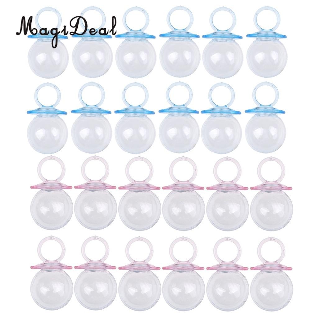 ~MagiDeal 12 Pcs/Lot Fillable Pacifier Shape Baby Shower Candy Sweet ...