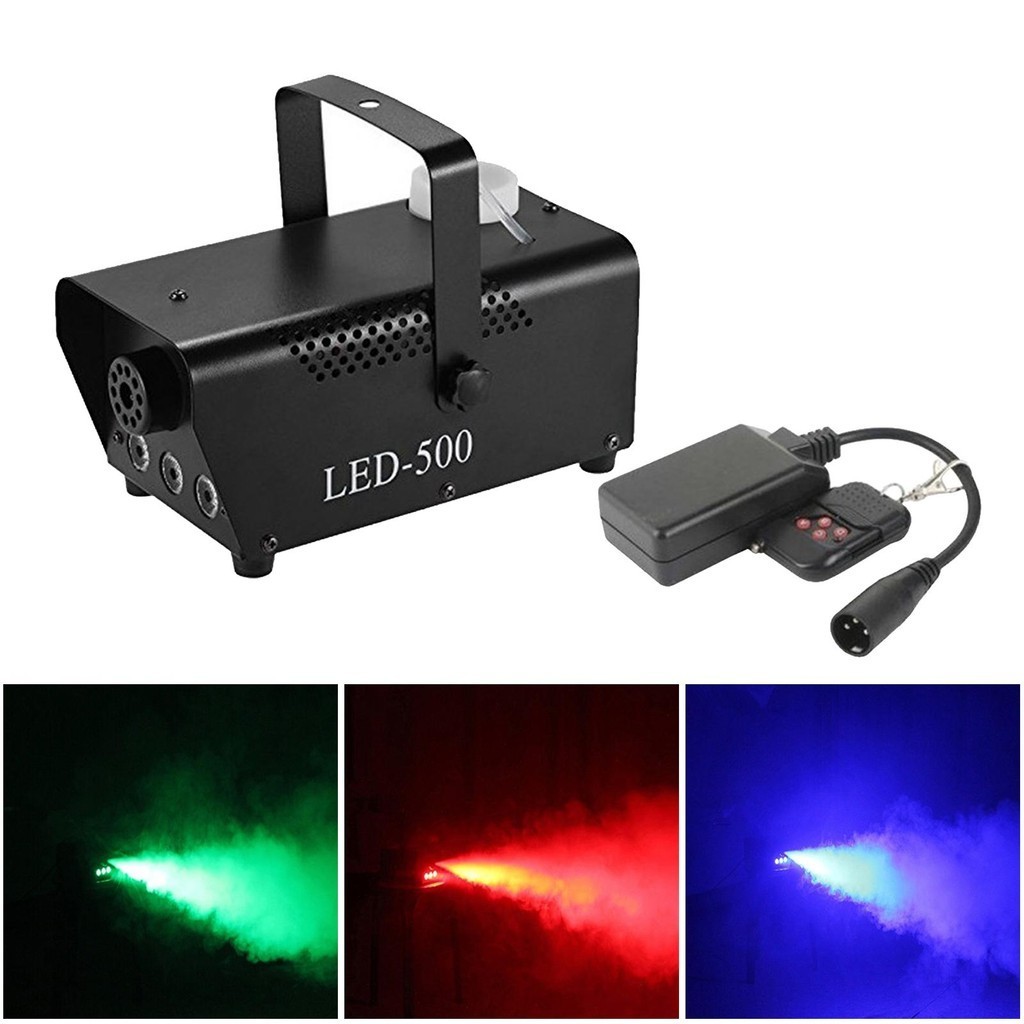 【500W Fog Smoke Machine RGB LED Lights Stage Effect Wireless Remote L ...