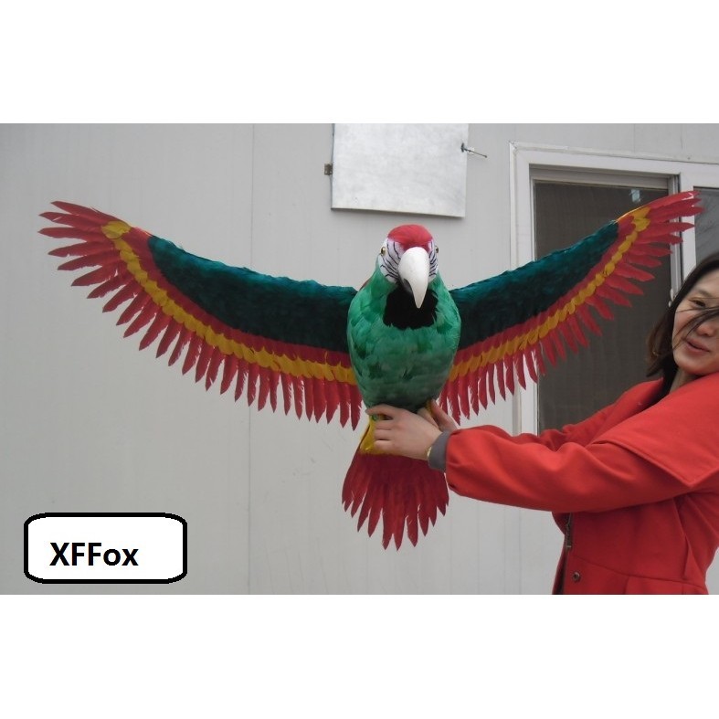 ۞real life wings green parrot model foam&feather big parrot bird doll ...