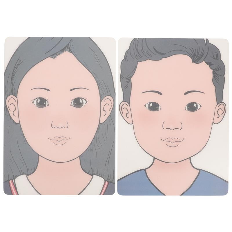2Pcs Plastic Practice Face Training Makeup Template Model Face Painting ...