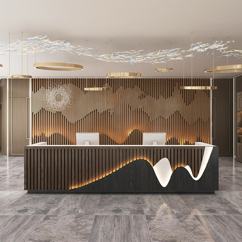 】Receptionist Front Desk Salon Furniture Luxury Professional Aesthetic ...