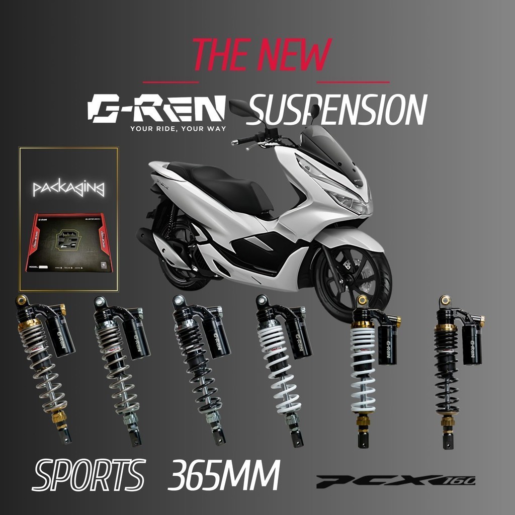G-REN -REAR SPORTS SHOCK PCX160 365MM AND AVAILABLE SIZES | Shopee ...