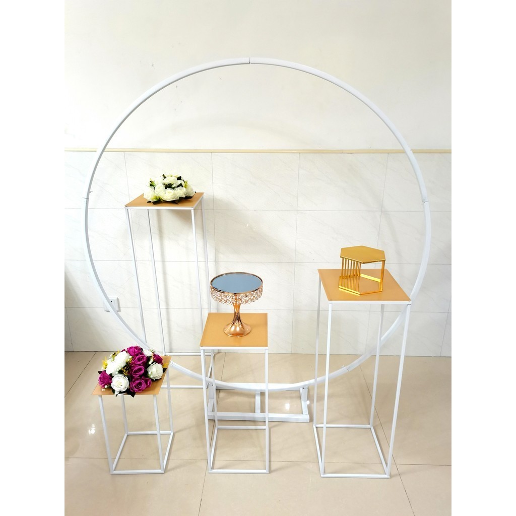 5pcs Iron Circle Arch Flower Plinth Pillar Cake Stand Balloons Craft ...