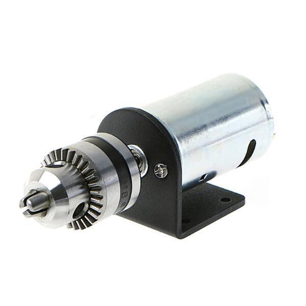 DC 12V-36V Lathe Press 555 Motor with Miniature Hand Drill Chuck and ...