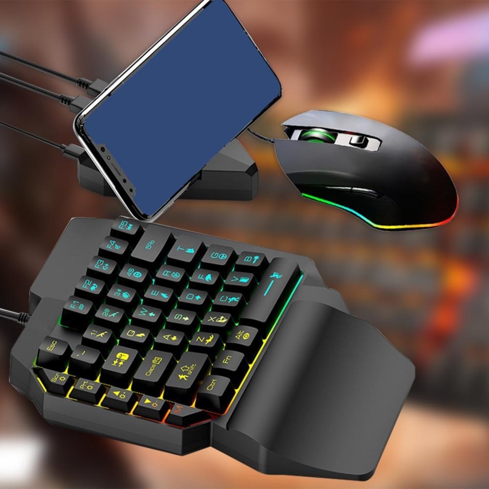 Ergonomic Keyboard Wired One Handed Gaming Keyboard Mouse Combo for ...