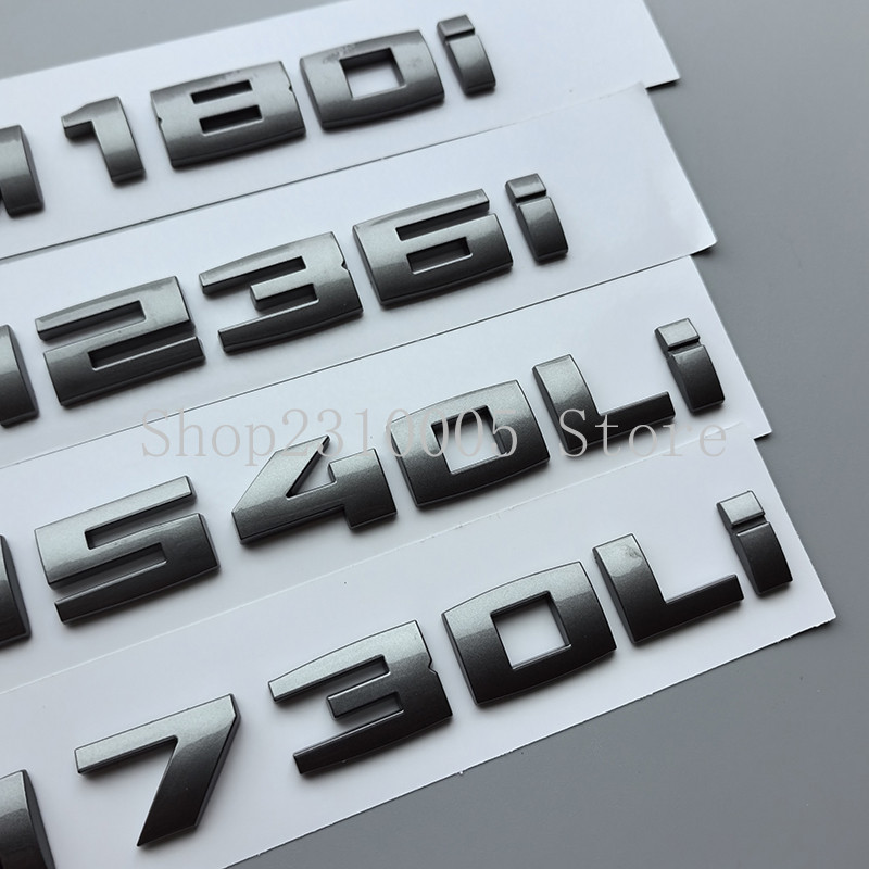 ۞Glossy Steel Grey M Series Bond Letters ABS Car Emblem Sticker for ...