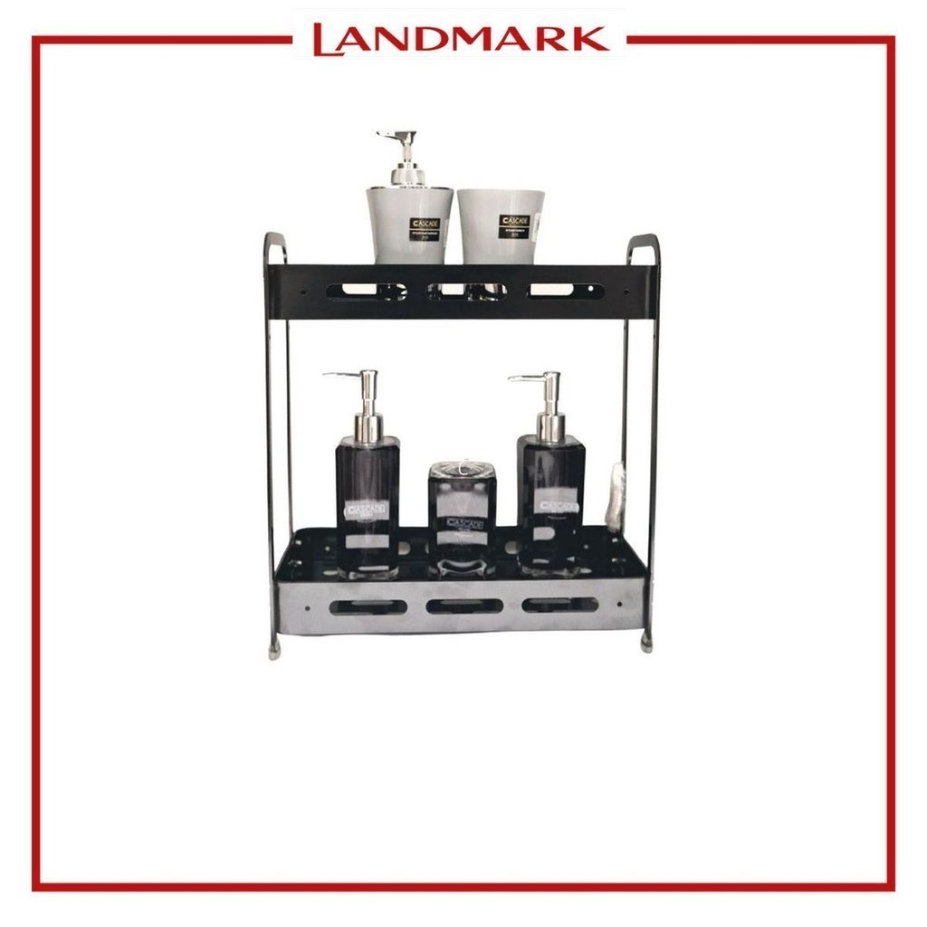 Cascade Aluminum Rectangular Storage Rack Black 2L 33 x 15 x 36cm ...