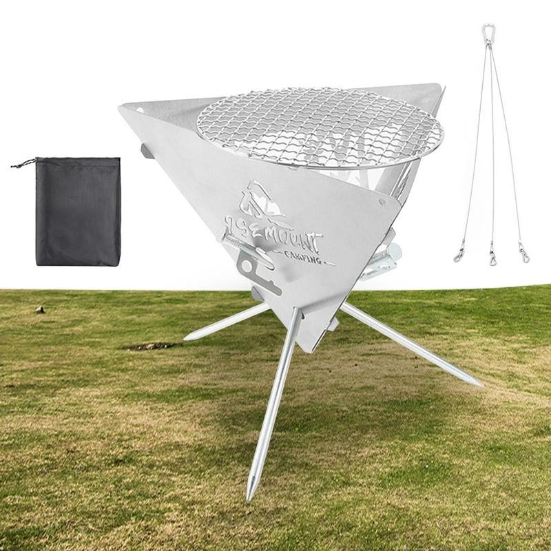 웃Outdoor Bonfire Stove Triangular Fire Stove Fire Pit Detachable ...