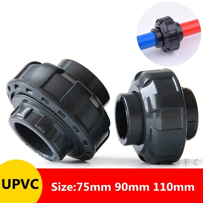 ☪1PC 75mm 90mm 110mm High-Quality UPVC Union Pipe Fittings Coupler PVC ...
