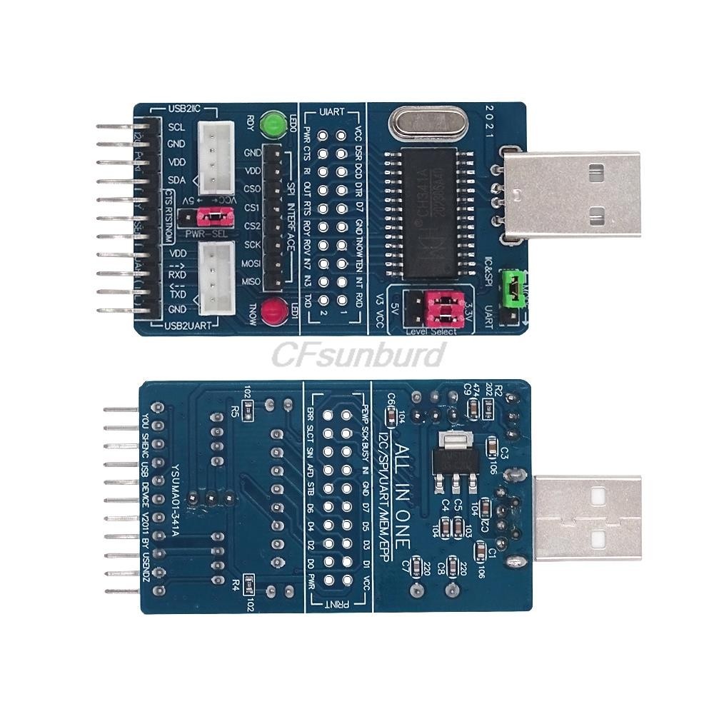 ♜CH341A USB to SPI I2C IIC UART TTL ISP Serial Adapter Module EPP/MEM Converter For Serial Brus ...