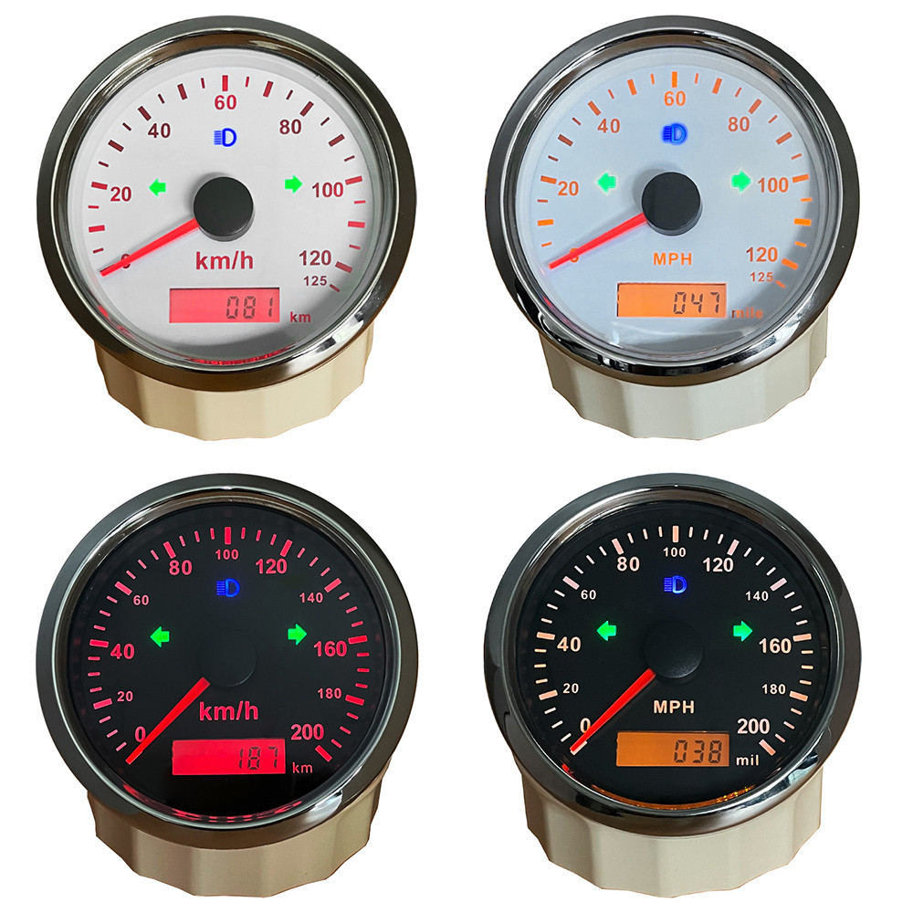 】Waterproof 85MM Motorcycle GPS Speedometer 125km/h 160km/h 200km/h ...