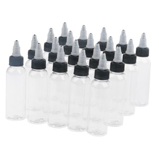 20pcs Plastic Bottle with Twist Top Cap for Solvents Oils Paint Ink ...