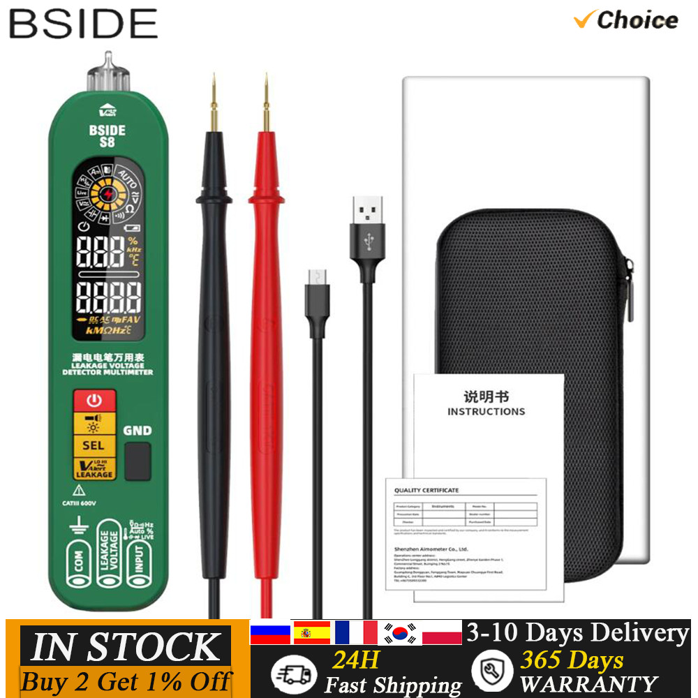 ☆B SIDE S8 3in1 Multimeter Electrical Test Pen Thermometer Digital 6000 ...