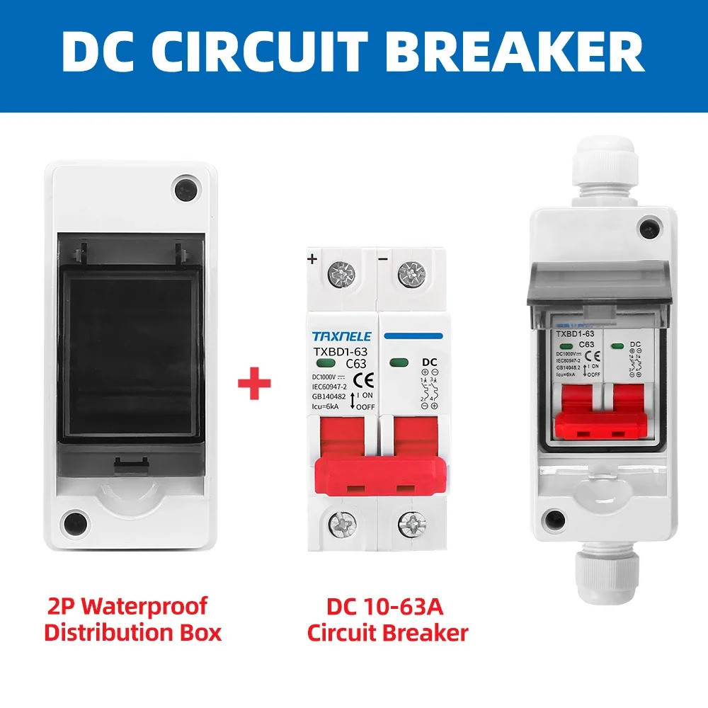 ⓍIP65 Waterproof Electrical Distribution Box AC DC Solar Circuit ...