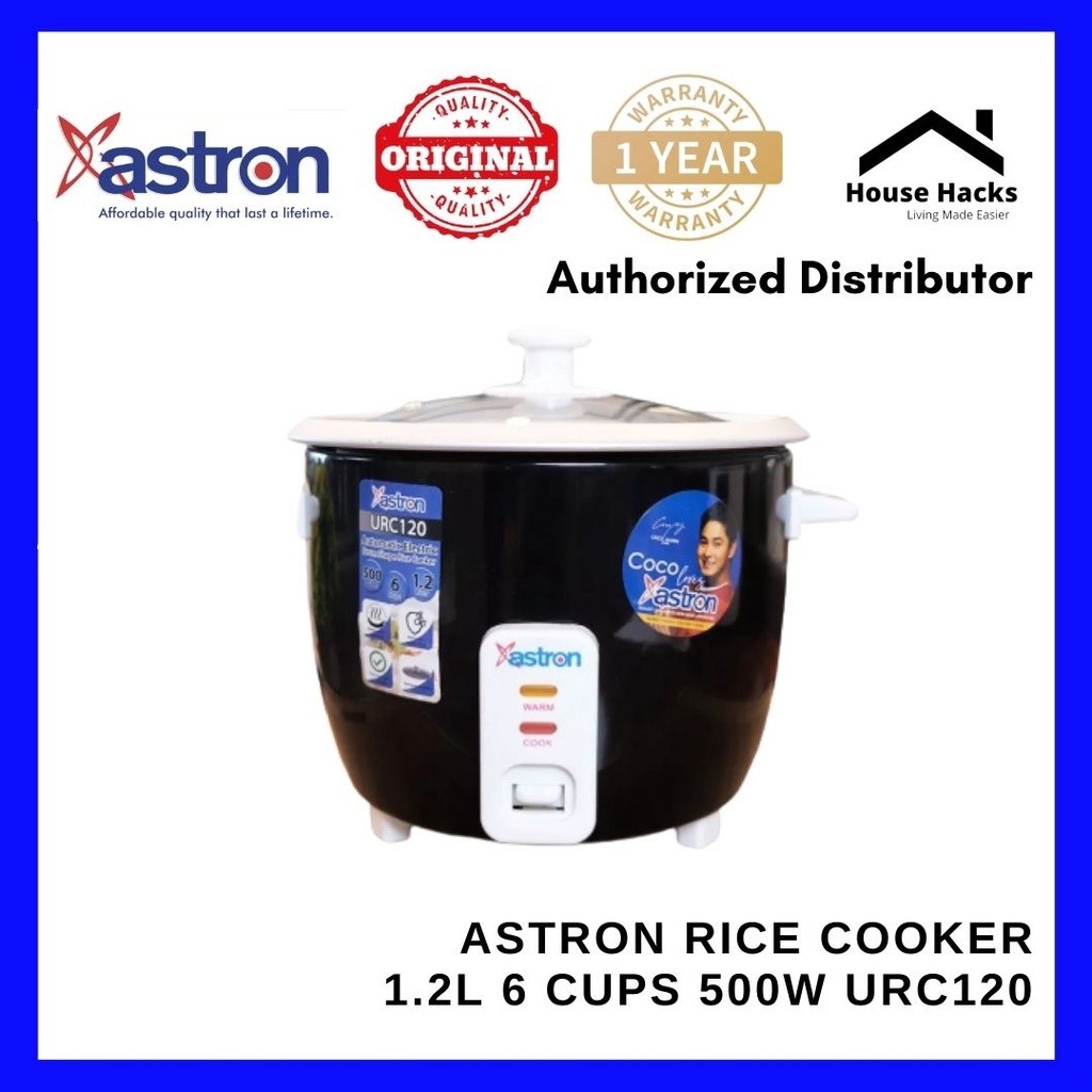 Astron Rice Cooker 1.2L 6 Cups 500W URC120 (House Hacks) | Shopee ...
