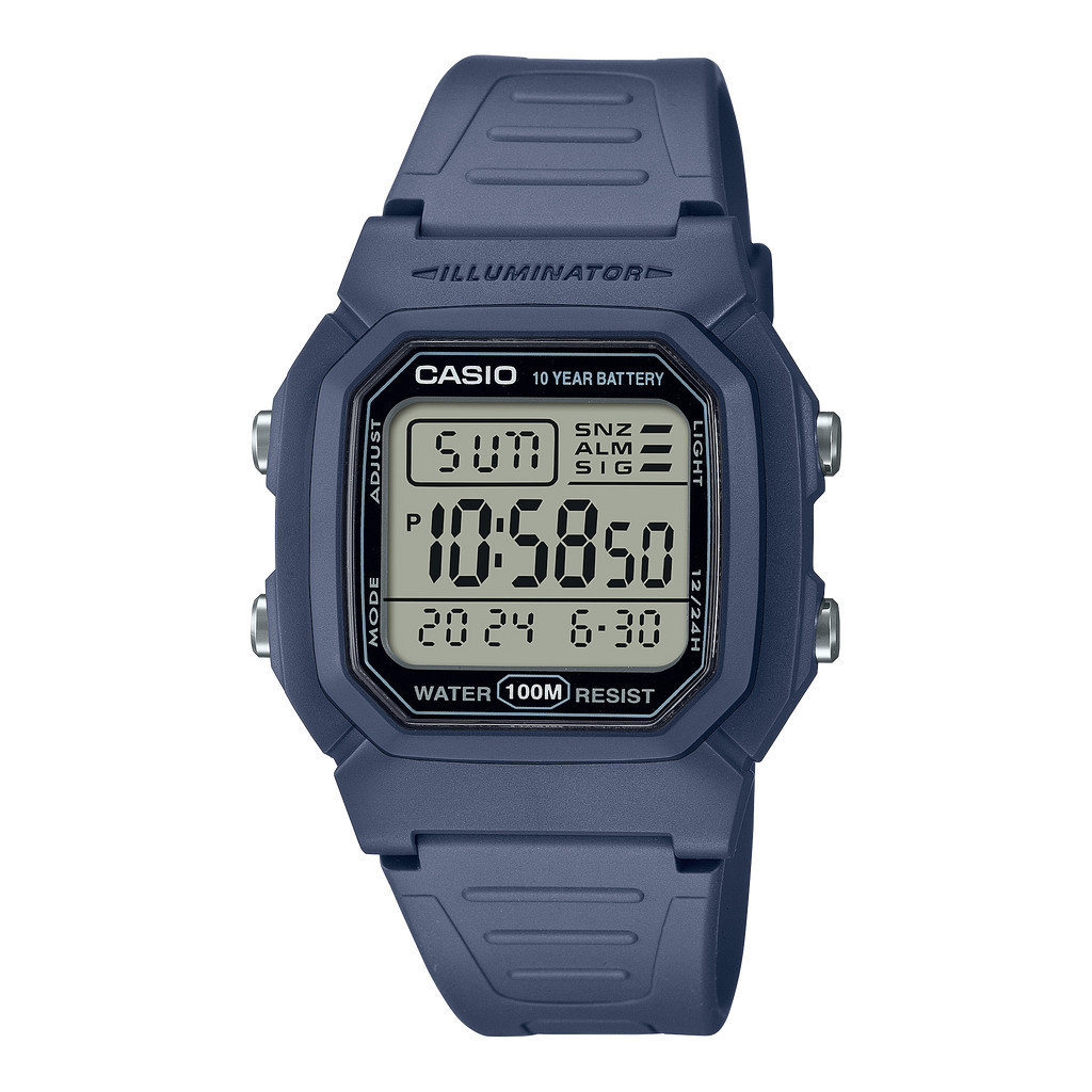 Casio (W-800H-2AVDF) Blue Resin Strap 100 Meter Digital Watch | Shopee ...