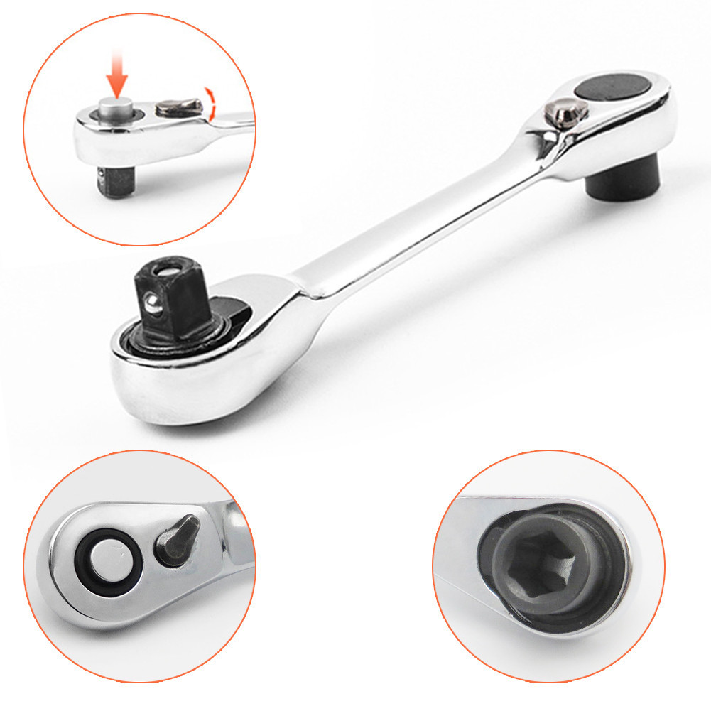 Mini Ratchet Wrench 1/4 Double Ended Quick Socket Ratchet Wrench 72 ...
