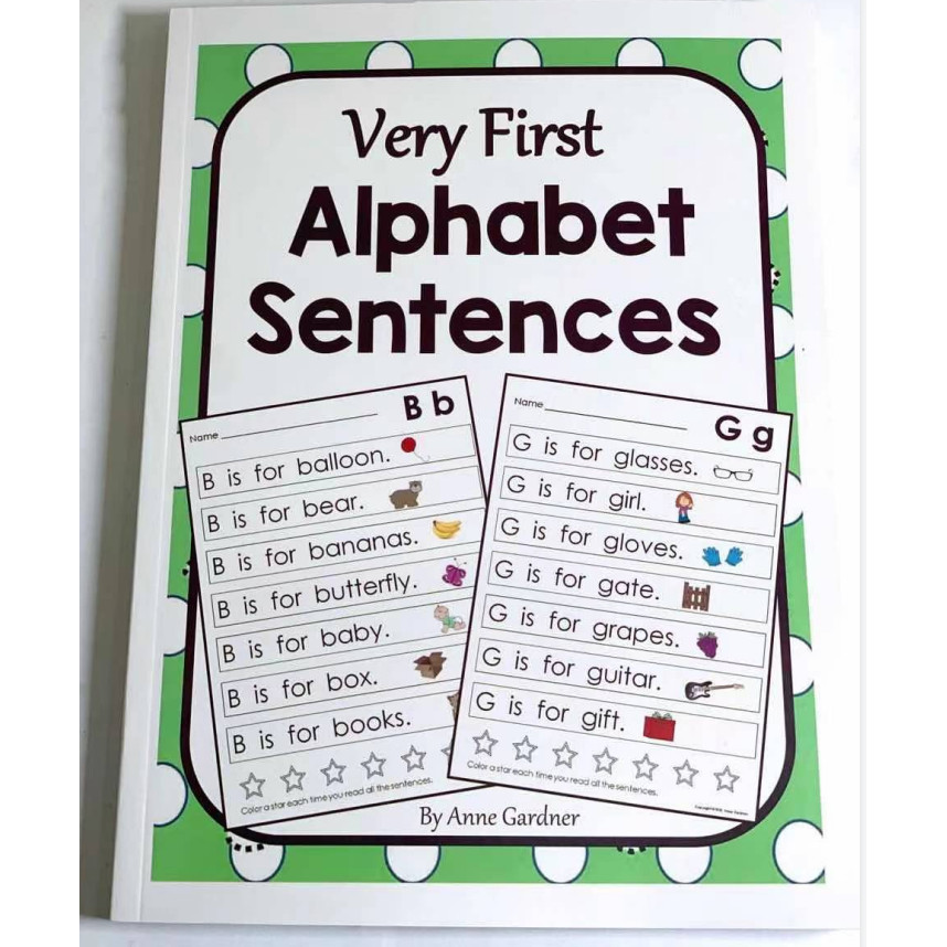 240 pages English Very First Alphabet Sentences textbook workbook ...