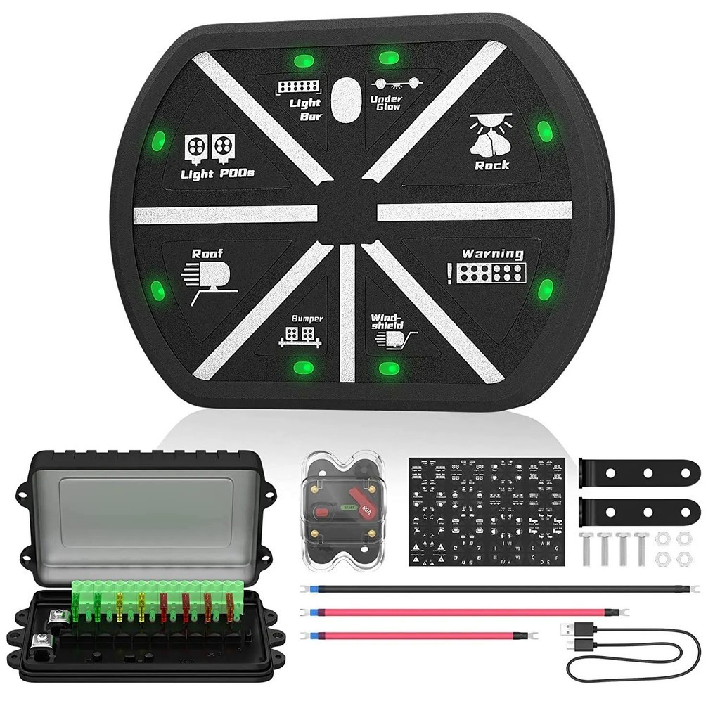 Universal 6 Gang Switch Panel Waterproof Circuit Control Relay System ...
