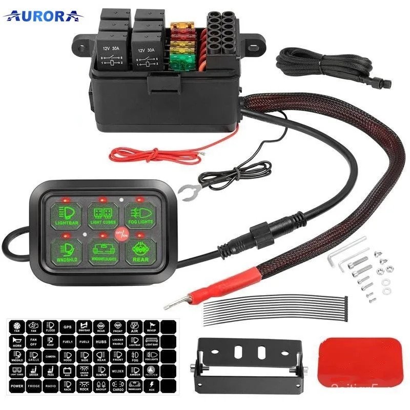 Universal Circuit Control Box Button Switch Pod Touch Switch Box 6 Gang ...