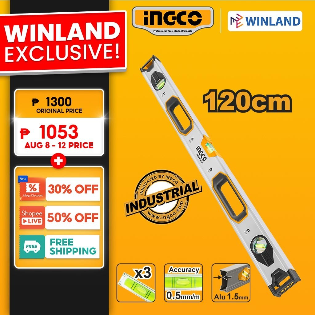 Ingco by Winland Spirit Level bar with Powerful Aluminum Magnetics ...