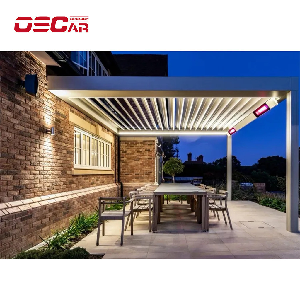 ☸QINGYING outdoor waterproof retractable roof motorized pergola pvc ☠ ...