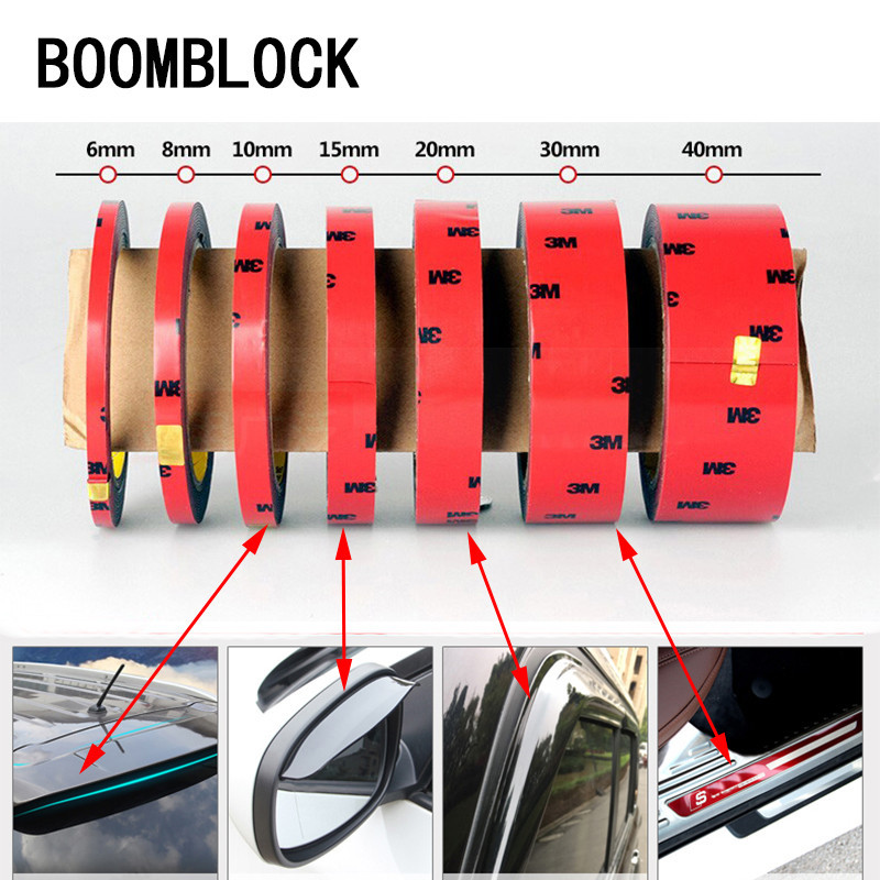 ~BOOMBLOCK 3M Car Double Tape Stickers 6-30mm For Peugeot 307 206 Jeep ...