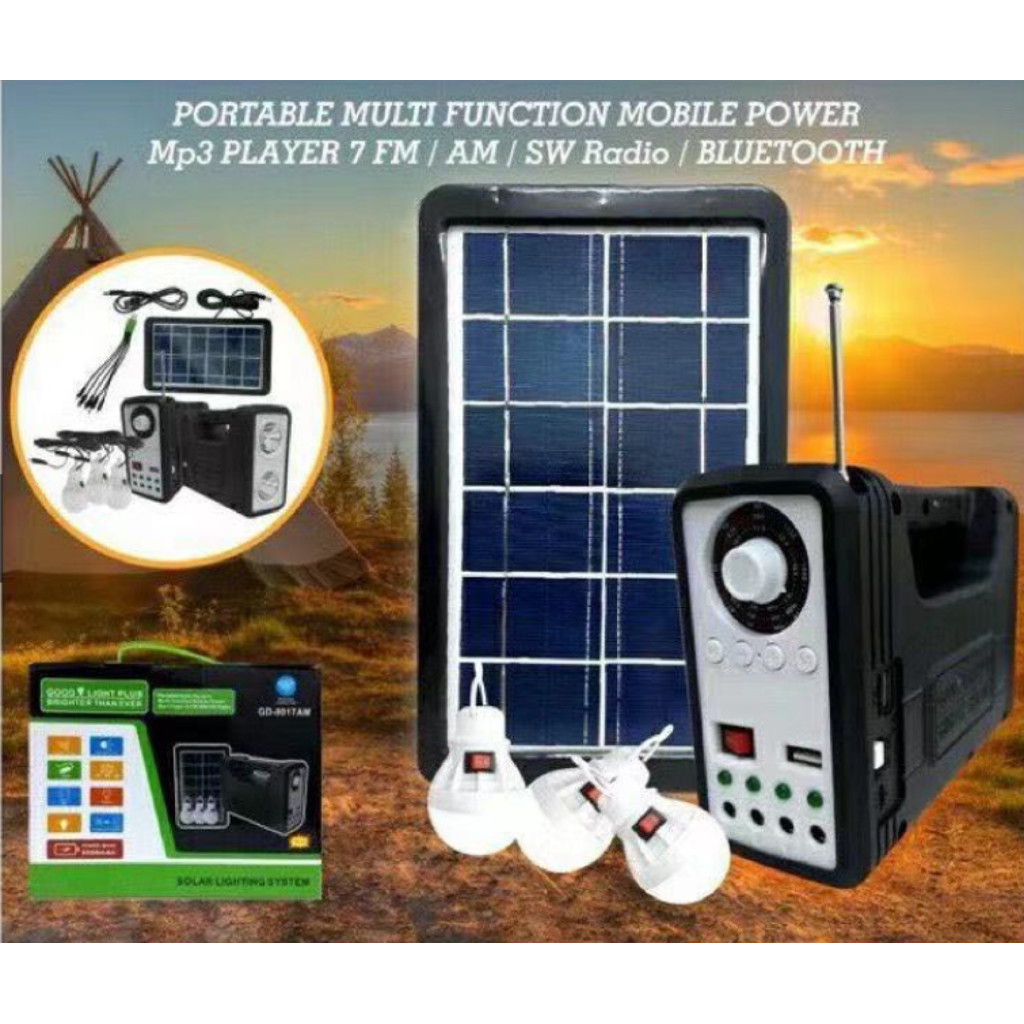GD-8017AM rechargeable Solar system panel lightning system Bluetooth ...