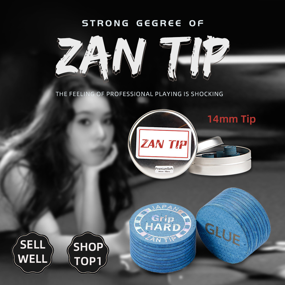 ☪Zan Tip Premium 14mm Pool Cue Tips Super Zan Tip Standard Professional ...