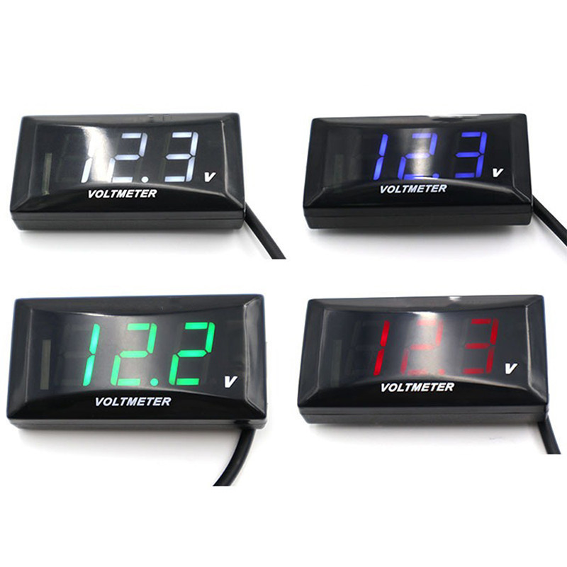 ⚖Universal 12v Voltmeter Lcd Display Voltage Meter Motorcycle For ...