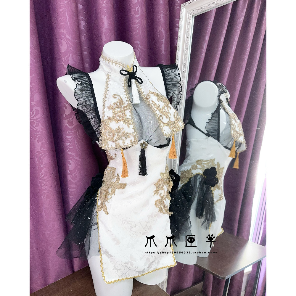 ⚡COSMART Azur Lane Elbing Cheongsam Cosplay Costume Cos Game Anime ...