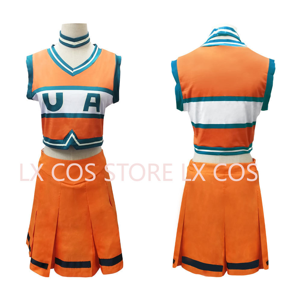 ⓛAnime Cheerleaders Uniform Ochako Tsuyu bnha Cheer Uniform Cosplay ...