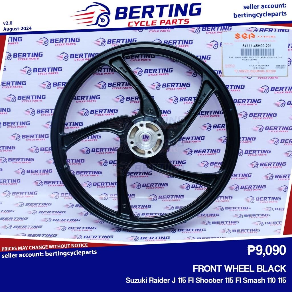 SGP FRONT WHEEL BLACK Suzuki Raider J 115 FI Shooter 115 FI Smash 110 ...