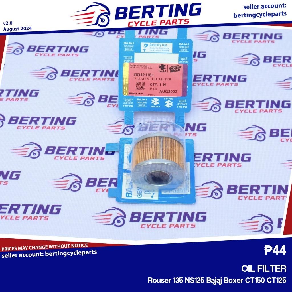 OIL FILTER Rouser 135 NS125 Bajaj Boxer CT150 CT125 Genuine DD121181 ...
