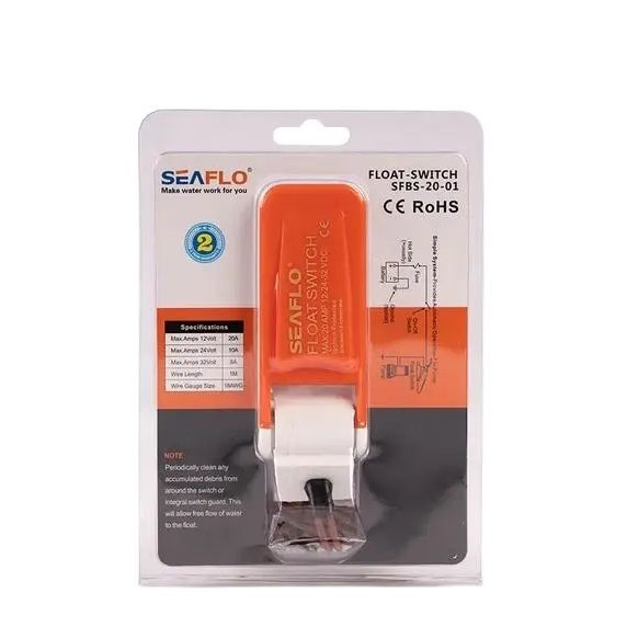 ☟SEAFLO Float Switch 20A 12V-24V-32V DC Automatic Electric Bilge Pump ...