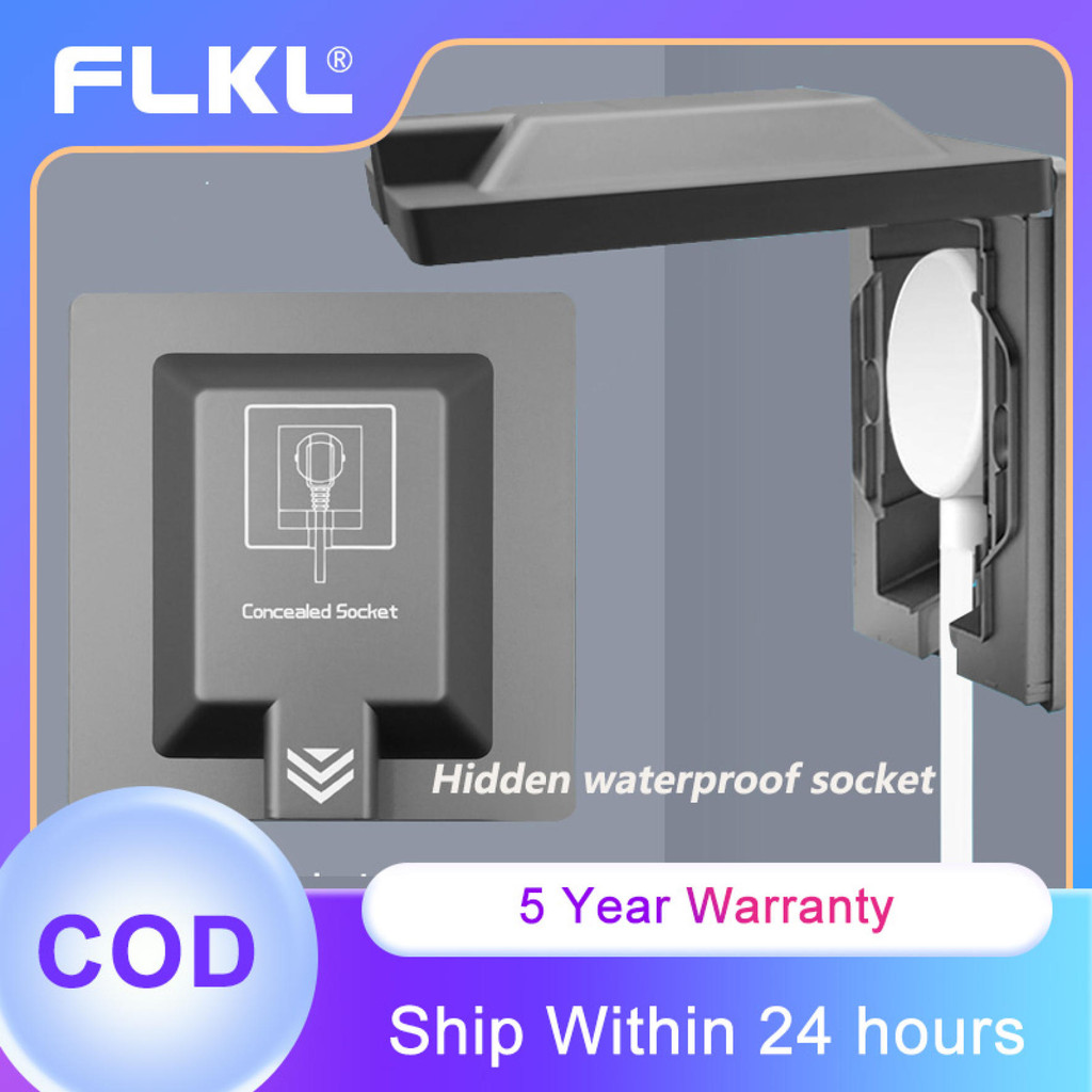 FLKL Hidden Wall Switch Socket Three-hole Household Bathroom Waterproof ...