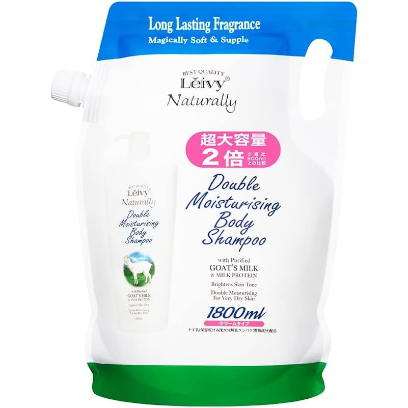 Leivy Body Shampoo, Refill, Goat Milk & Milk Protein, 60.9 fl oz (1,800 ...