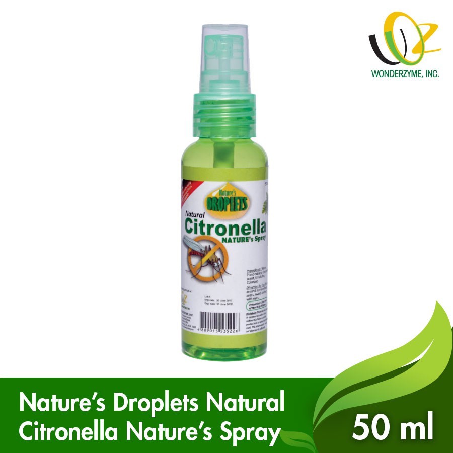 NATURE'S DROPLETS Citronella Natural Mosquito Off Spray 50 ml | Shopee ...