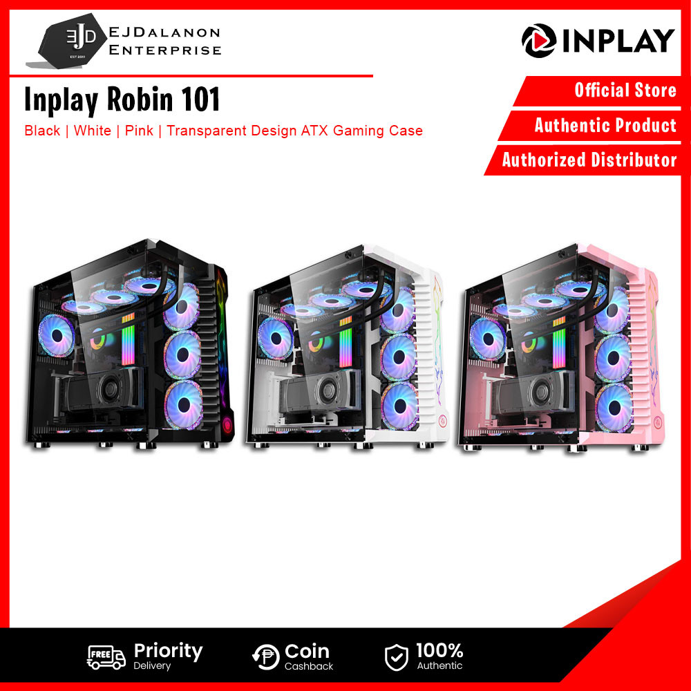 INPLAY Robin 101 White Transparent Design ATX Gaming Case | Shopee ...