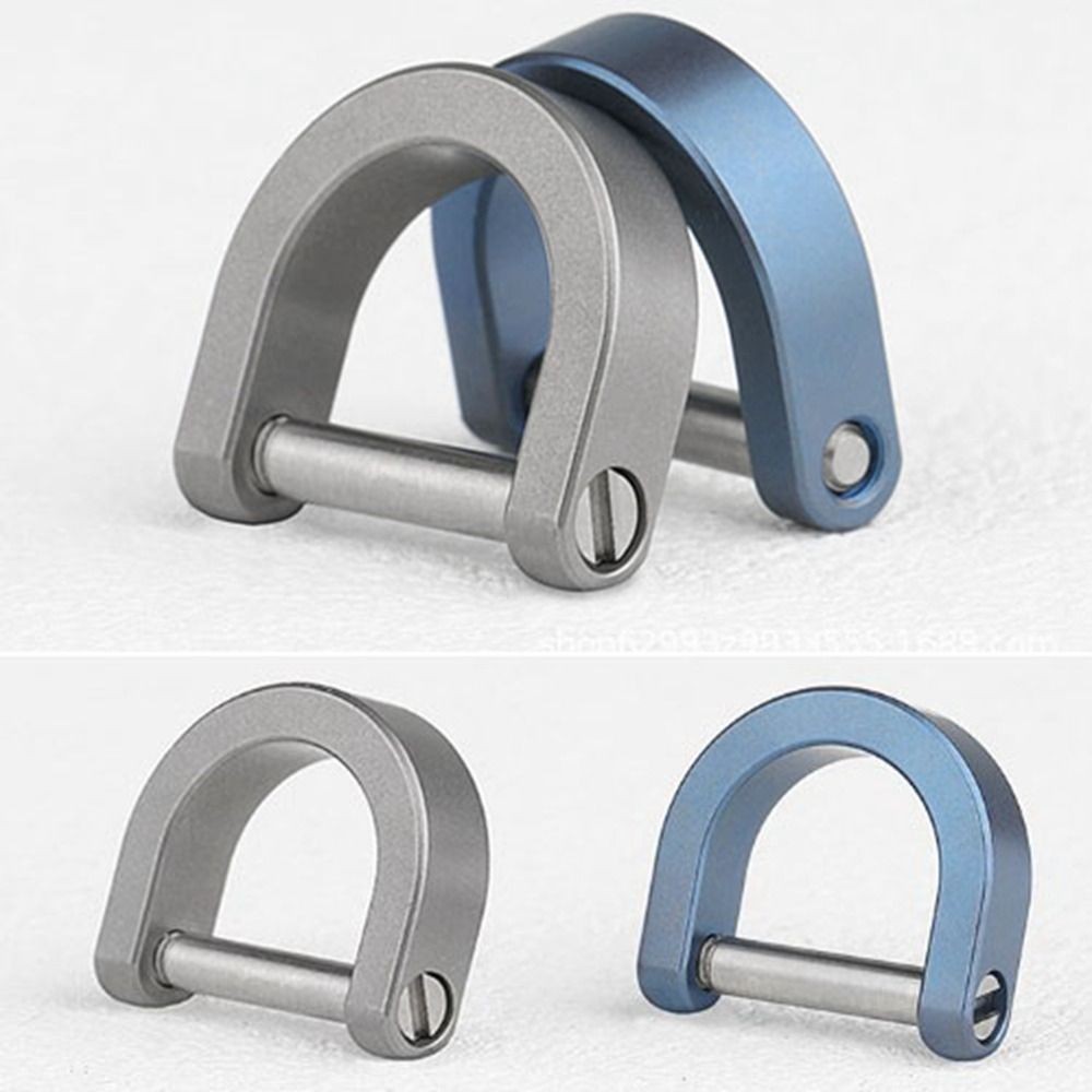 ☁Titanium Alloy Horseshoe Buckles Carabiner D Bow Staples Keychain Hook ...