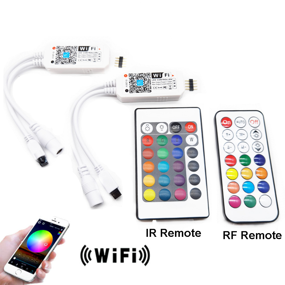 Wifi RGB / RGBW LED Controller Mini DC12V With RF 21Key / IR 24Key ...
