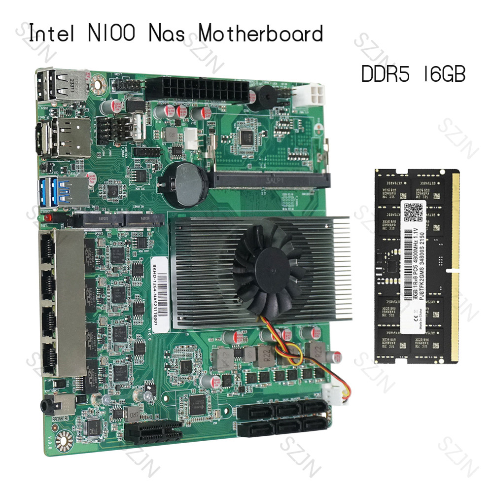 ๑Nas Motherboard N100 MINI-ITX Nas Storage Intel I226 2.5G Network ...