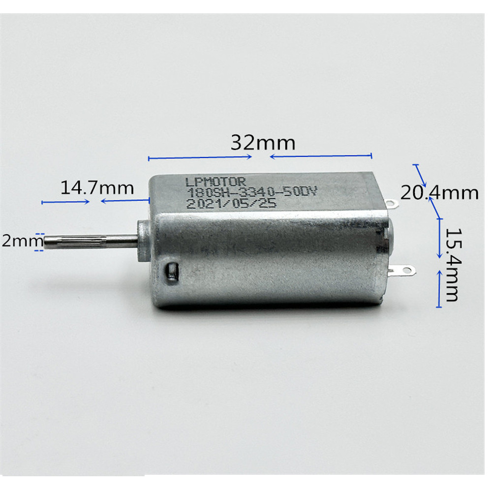 Mini 180SH-3340 Motor 14.7mm Long Shaft DC Motor Embossed Shaft DC1.5V ...