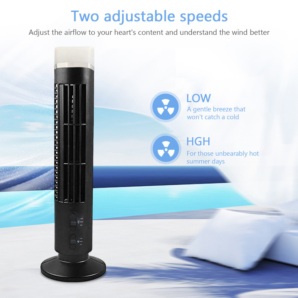 38cm Vertical Air Conditioning Fan with Light 3W 2 Gears USB Plug-in ...