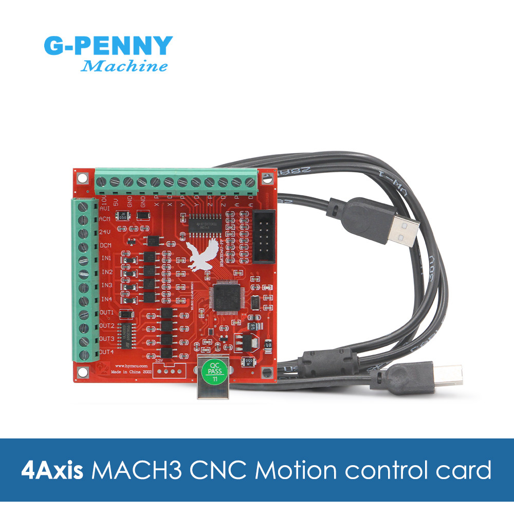 ☈4 Axis red super power USB interface MACH3 CNC interface board motion ...