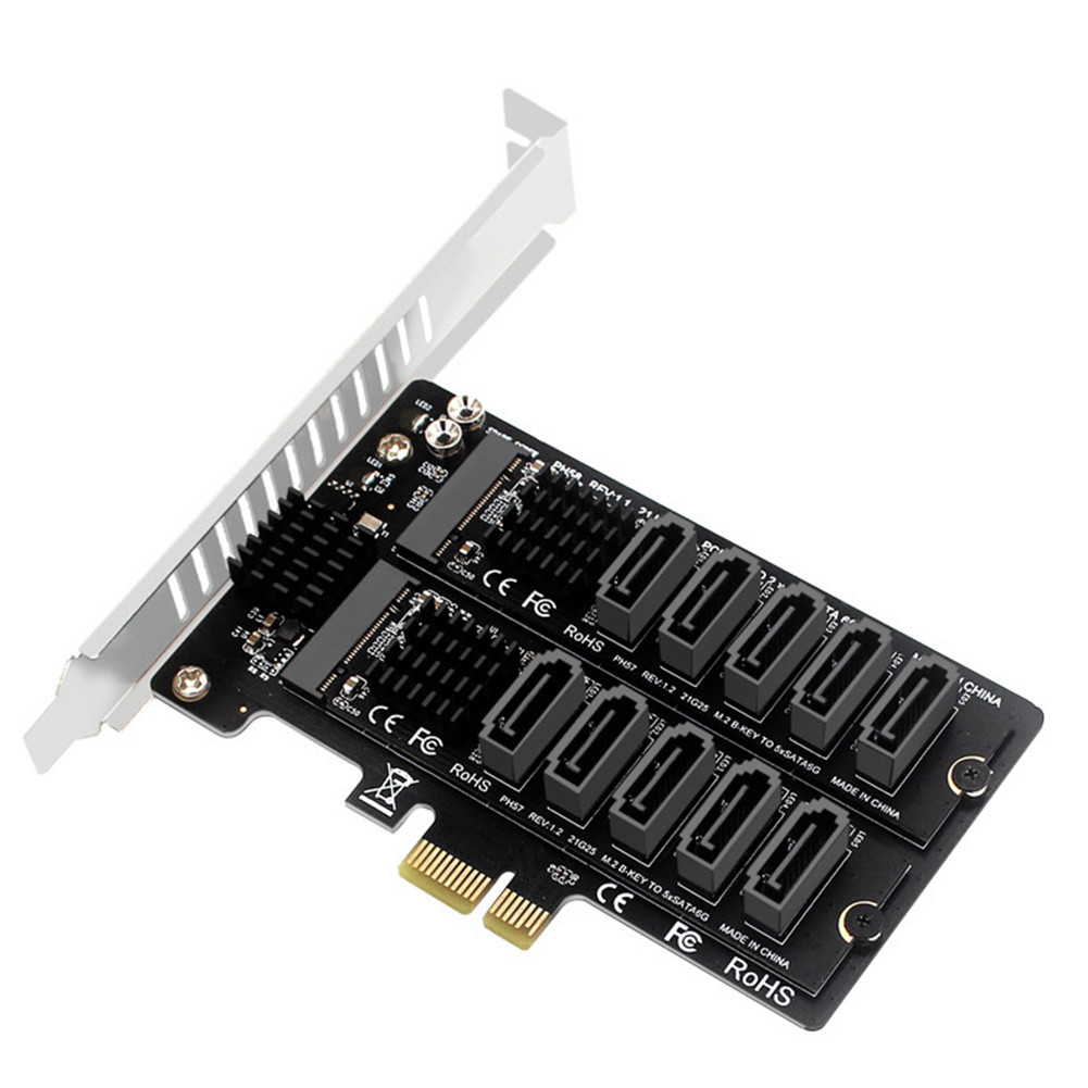 ⚕M.2 SATA To PCIE Expansion Card Double Disc Dual-Disk Array Card PCIe X1/X4/X8/X16 Adapter Boar ...