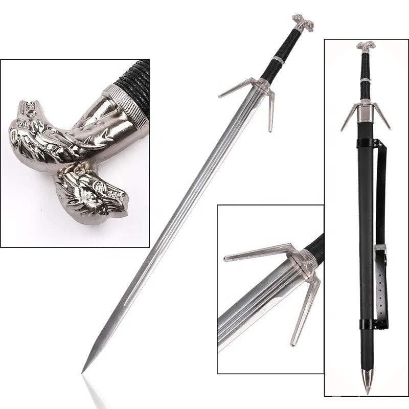 The Witcher 3 Wild Hunt Weapon Geralt of Rivia Silver Sword Replica ...