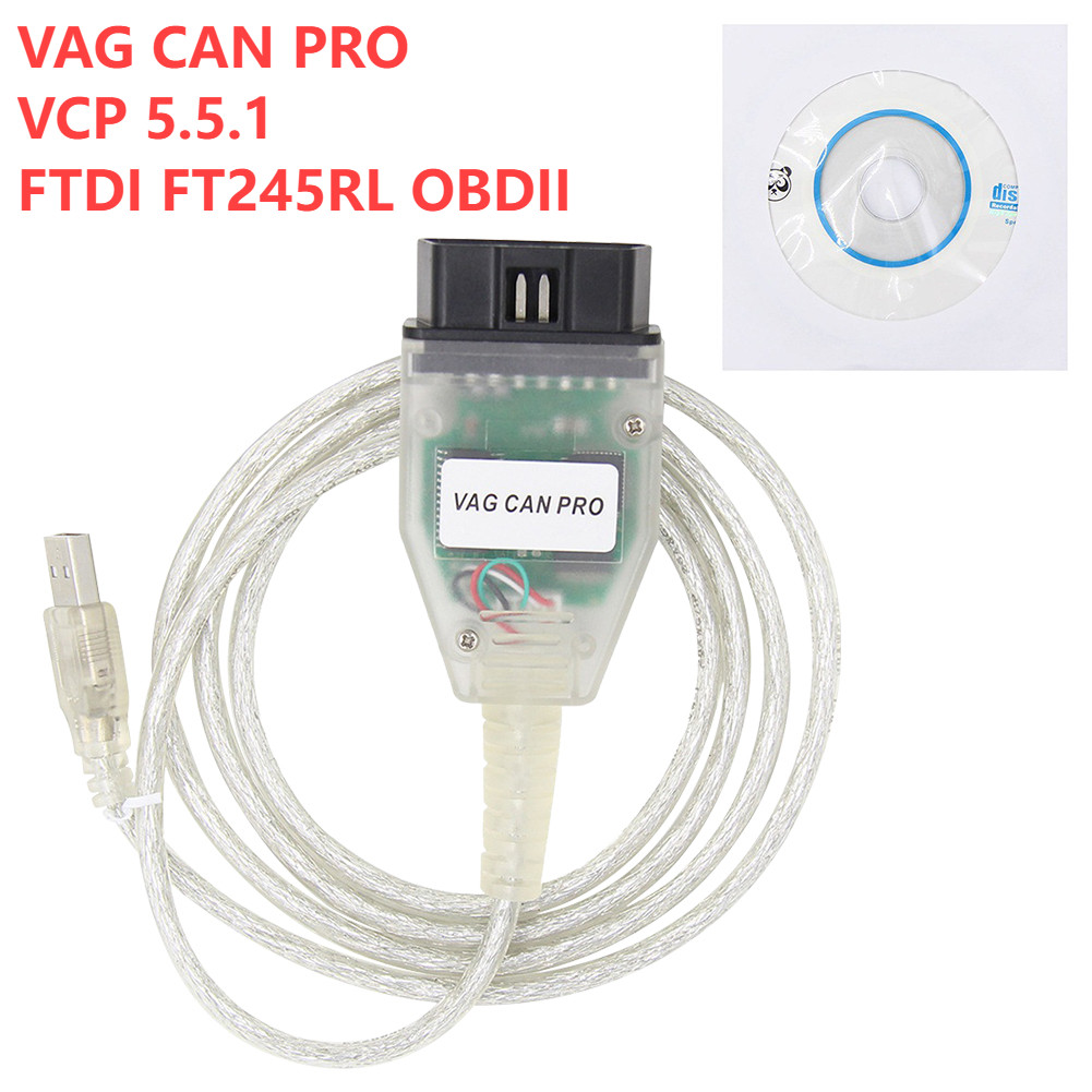 ☠For VW for AUDI New VAG CAN PRO V5.5.1 with FTDI FT245RL VCP OBD2 ...